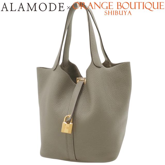 HERMES(エルメス) ピコタンロックMM グリメイヤー グレー トリヨンクレマンス ゴールド金具 Z刻印 ハンドバッグ トートバッグ レディース 40802165143【中古】【アラモード】