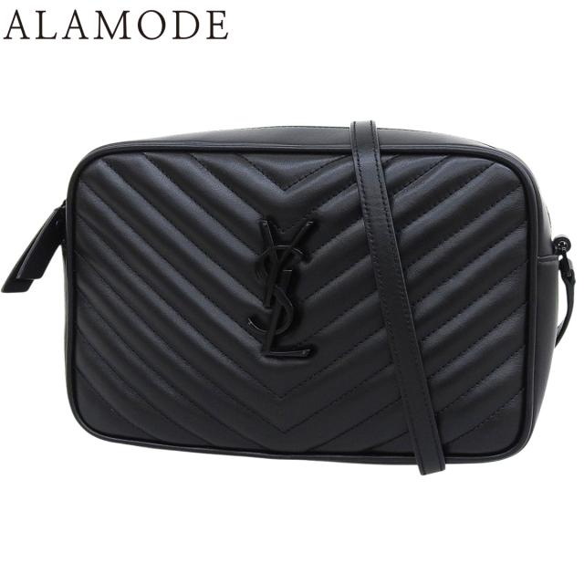 SAINT LAURENT PARIS(サンローランパリ) モノグラム サンローラン ルー カメラバッグ ショルダーバッグ YSL ロゴ 肩掛け 斜め掛け Vステッチ キルティング レザー ブラック黒 ブラック金具 761554 レディース 40802161274【中古】【アラモード】