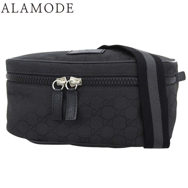 GUCCI(グッチ) GG ボディバッグ ウエストバッグ/ボディバッグ ウエストポーチ ショルダー 斜め掛け ナイロン GGナイロン ブラック黒 シルバー金具 449182 メンズ 40802163000【中古】【アラモード】