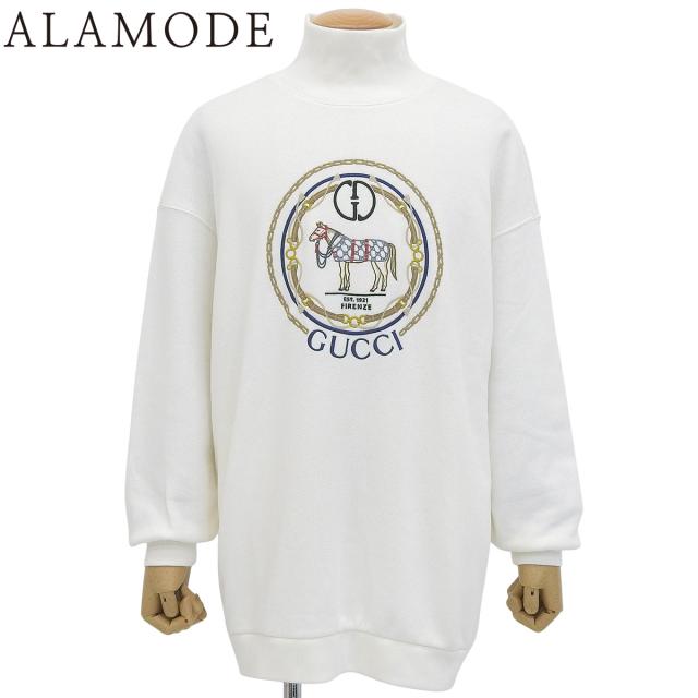 GUCCI(グッチ) 馬刺繍スウェット スウェット/パーカー アパレル ファッション トレーナー 衣類 S コットン ホワイト白 マルチカラー 760367 XJGDM メンズ 40802158567【中古】【アラモード】