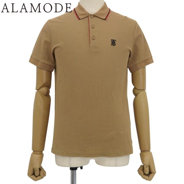 BURBERRY(バーバリー) ロゴ ポロシャツ ポロシャツ アパレル ファッション 半袖 刺繍  S コットン ベージュ ブラック黒 レッド 赤 メンズ 40802161356【中古】【アラモード】