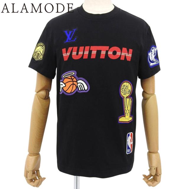 LOUIS VUITTON(ルイ・ヴィトン) LV × NBA マルチロゴTシャツ Tシャツ 2021年 アパレル 衣類 ファッション コラボ バスケ S コットン ブラック黒 レッド赤 メンズ 40802163292【中古】【アラモード】