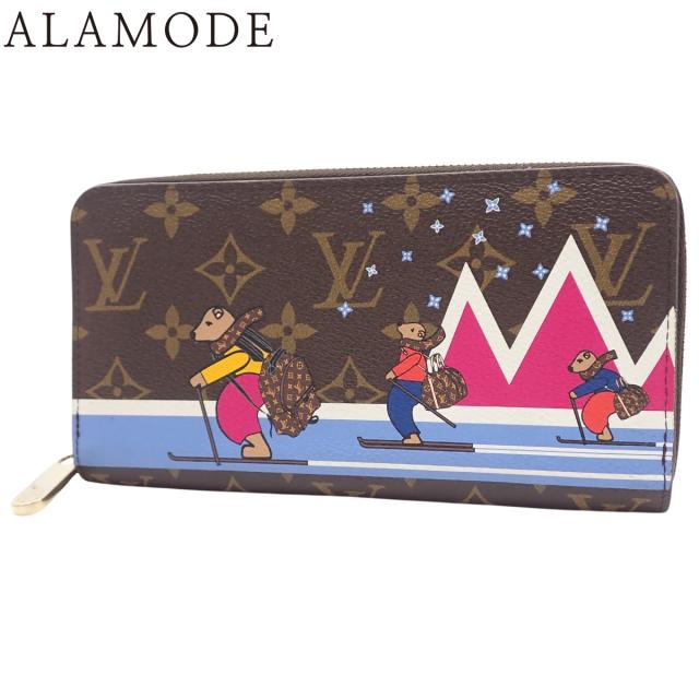 LOUIS VUITTON(ルイ・ヴィトン) モノグラム ジッピー・ウォレット ロングウォレット スキー 2018年 ホリデーシーズン限定 ラウンドファスナー 長財布 モノグラムキャンバス ブラウン茶 ピンク 水色 ゴールド金具 M63379 レディース 40802165012【中古】【アラモード】