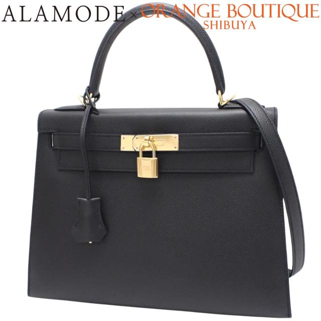 HERMES(エルメス) ケリー28 (外縫い) ブラック黒 ヴォーエプソン ゴールド金具 C刻印 ハンドバッグ 2WAY ショルダー 肩掛け レディース 40802167035【中古】【アラモード】