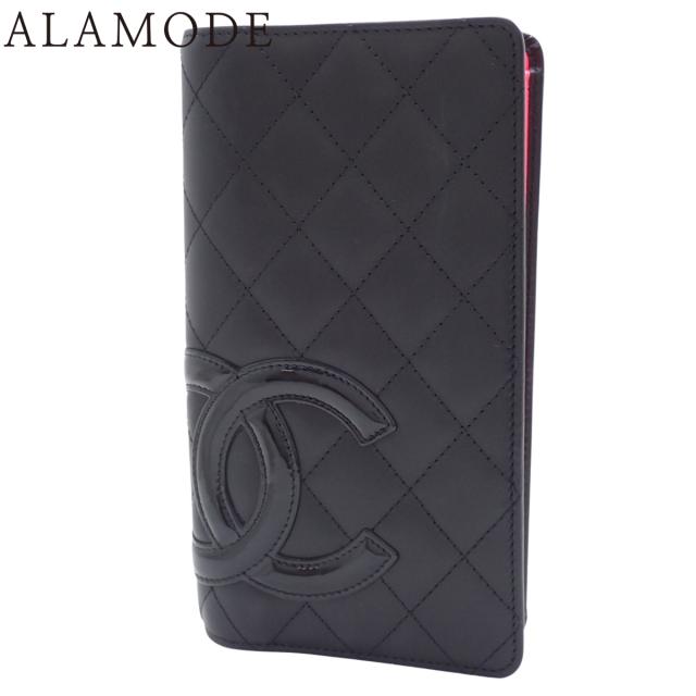 CHANEL(シャネル) カンボンライン ココマーク 二つ折り長財布 ロングウォレット 2つ折り キルティング 小物 カーフ パテントレザー/エナメル ブラック黒 A26717 レディース 40802165812【中古】【アラモード】
