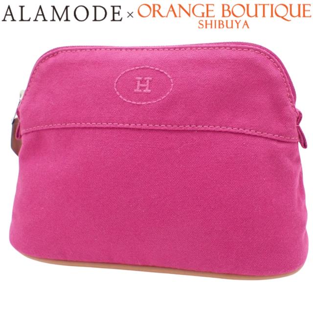 HERMES(エルメス) ボリードポーチ ミニ ピンク コットンキャンバス パラジウム金具 シルバー金具 ポーチ メイクポーチ コスメポーチ 化粧ポーチ 小物入れ レディース 40802167270【中古】【アラモード】