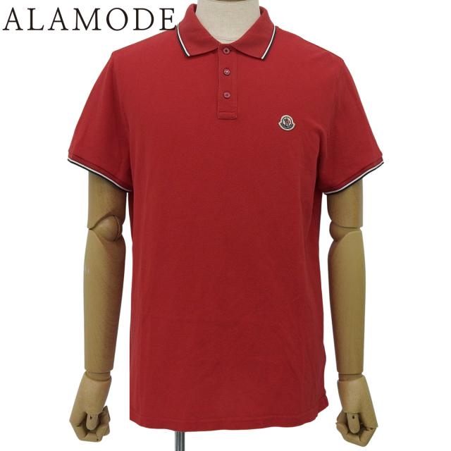 MONCLER(モンクレール) ロゴポロシャツ ポロシャツ 2018年 半袖 トップス アパレル ファッション ロゴワッペン XL コットン レッド赤 ホワイト白 ブラック黒 E10918345600 84556 メンズ 40802158565【中古】【アラモード】