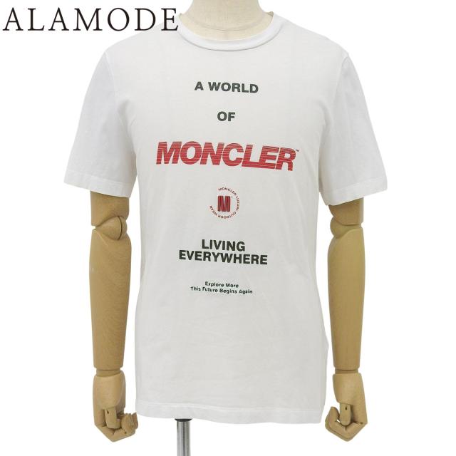 MONCLER(モンクレール) ロゴTシャツ Tシャツ 2021年 半袖 トップス アパレル ファッション コットン ホワイト白 レッド赤 ブラック黒 H10918C00024 829H8 メンズ 40802158592【中古】【アラモード】