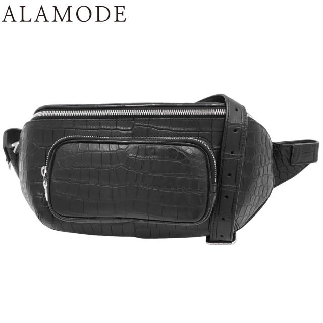 LOUIS VUITTON(ルイ・ヴィトン) バムバッグ ウエストバッグ/ボディバッグ ウエストポーチ ショルダー ポロサス クロコダイル ブラック黒 シルバー金具 N81771 メンズ 40802166236【中古】【アラモード】