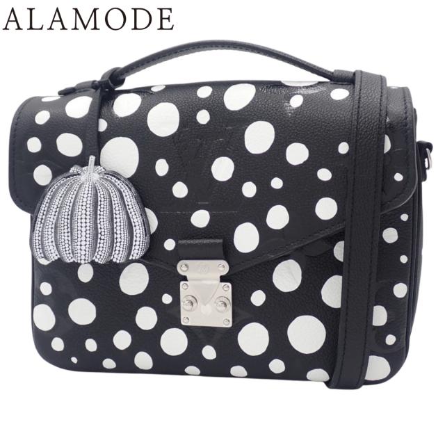 LOUIS VUITTON(ルイ・ヴィトン) モノグラム・アンプラント LV×YK ポシェット・メティス ハンドバッグ 2WAY ショルダー 斜め掛け 草間彌生コラボ ドッド モノグラムアンプラント ブラック黒 ホワイト白 シルバー金具 M46409 レディース 40802167166【中古】【アラモード】