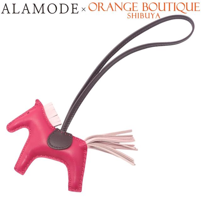 HERMES(エルメス) ロデオチャームPM フランボワーズ ローズサクラ ルージュセリエ ピンク ダークブラウン焦げ茶 アニョーミロ Z刻印 バッグチャーム ホース 馬モチーフ 小物 レディース 40802167252【中古】【アラモード】