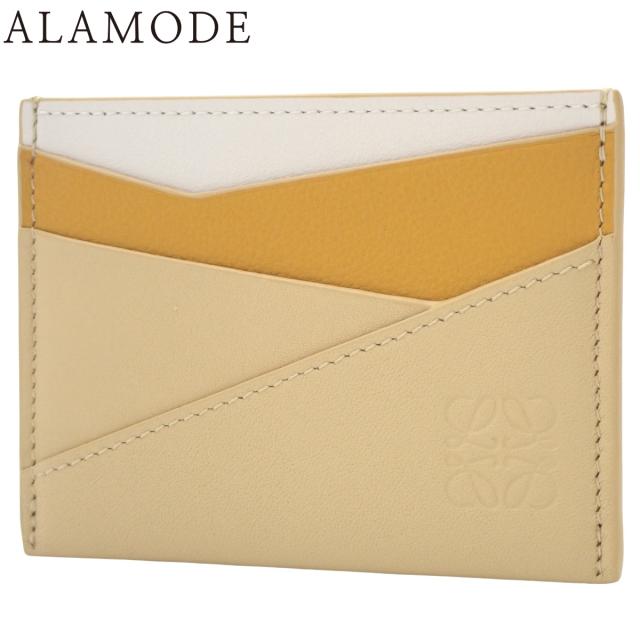 LOEWE(ロエベ) パズル プレーン カードホルダー カードケース/パスケース 定期入れ カーフ クリーム薄黄色 イエロー黄 ホワイト C510Q77X06 レディース 40802168350【中古】【アラモード】