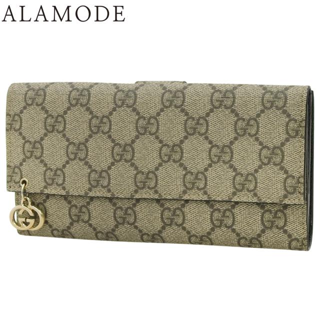 GUCCI(グッチ) Wホック長財布 ロングウォレット 2つ折り 二つ折り 小物 GGスプリームキャンバス ベージュ ゴールド金具 212104 レディース 40802164663【中古】【アラモード】