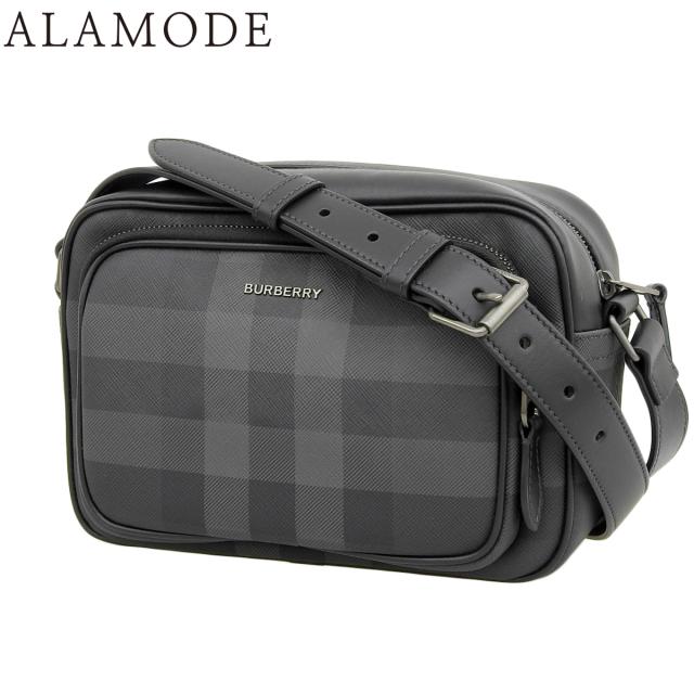 BURBERRY(バーバリー) パディバッグ ショルダーバッグ 肩掛け 斜め掛け クロスボディ バーバリーチェック ポリウレタン コットン スムースカーフレザー チャコール グレー ブラック黒 ガンメタル金具 80740991 メンズ 40802165161【中古】【アラモード】