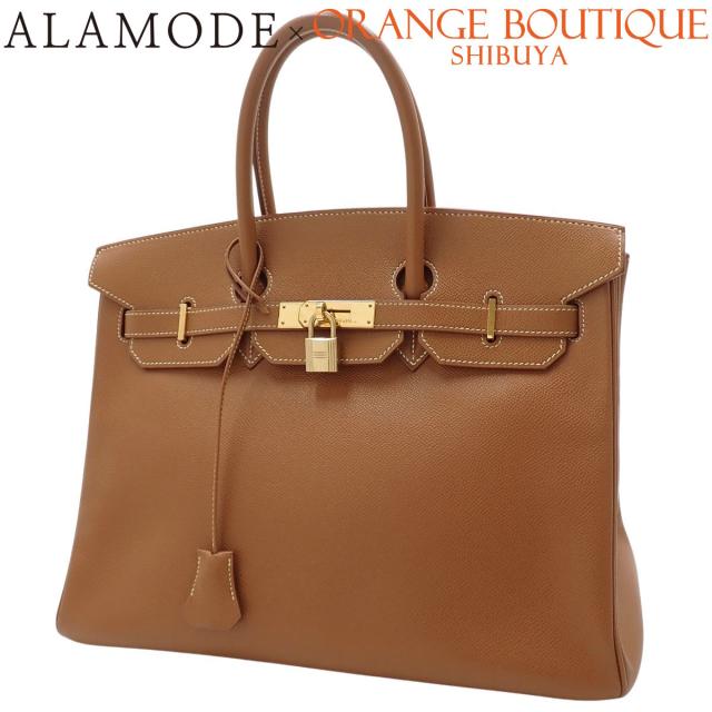 HERMES(エルメス) バーキン35 ゴールド ブラウン茶 クシュベル ゴールド金具 □F刻印 ハンドバッグ トートバッグ レディース 40802168815【中古】【アラモード】