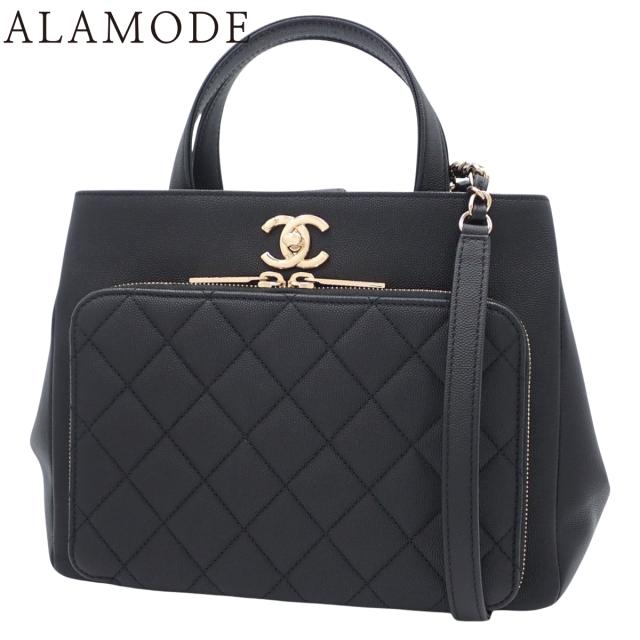 CHANEL(シャネル) マトラッセ アフィニティ スモール ハンドバッグ 2WAY ショルダー 肩掛け 斜め掛け キャビアスキン ブラック黒 ゴールド金具 A93750 レディース 40802167933【中古】【アラモード】