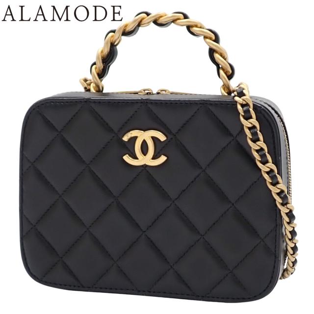 CHANEL(シャネル) マトラッセ トップハンドル 2WAYバッグ ショルダーバッグ チェーン 肩掛け ハンドバッグ ラムスキン ブラック黒 ゴールド金具 AS3318 レディース 40802167958【中古】【アラモード】