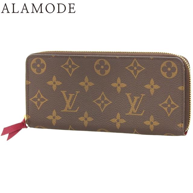 LOUIS VUITTON(ルイ・ヴィトン) モノグラム ポルトフォイユ･クレマンス ロングウォレット ラウンドファスナー 長財布 小物 モノグラムキャンバス フューシャ ブラウン茶 ボルドー ゴールド金具 M60742 レディース 40802161840【中古】【アラモード】