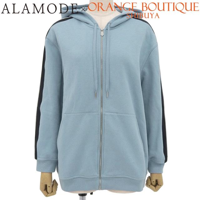 HERMES(エルメス) ランH フードスウェット パーカー ライトブルー水色 ブラック黒 コットン スウェット/パーカー 2022年 アパレル ファッション 長袖 RUN ジップアップ メンズ 40802164459【中古】【アラモード】