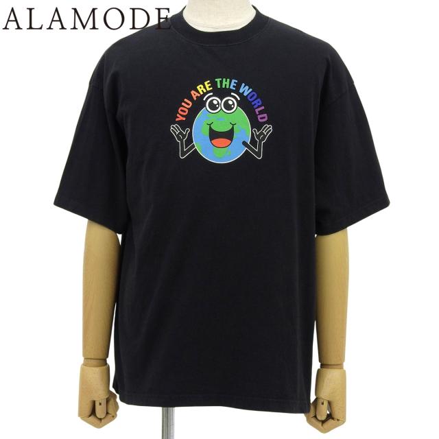 BALENCIAGA(バレンシアガ) YOU ARE THE WORLD Tシャツ Tシャツ 2018年 アパレル ファッション 半袖 トップス 地球  S コットン ブラック黒 マルチカラー メンズ 40802164731【中古】【アラモード】