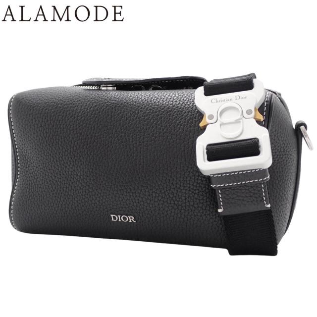 Christian Dior(クリスチャン・ディオール) ランゴ22 ショルダーバッグ 肩掛け 斜め掛け レザー ブラック黒 シルバー金具 メンズ 40802168622【中古】【アラモード】