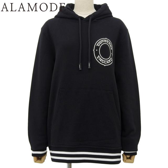 BURBERRY(バーバリー) ラバーロゴプルオーバー スウェット/パーカー 2020年 トップス フーディ アパレル XS コットン ブラック黒 ホワイト白 8034561 メンズ 40802163253【中古】【アラモード】