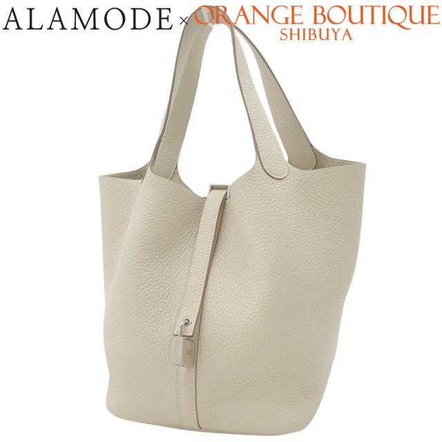 HERMES(エルメス) ピコタンロックMM クレ アイボリー トリヨンクレマンス パラジウム金具 シルバー金具 X刻印 ハンドバッグ トートバッグ レディース 40802169363【中古】【アラモード】