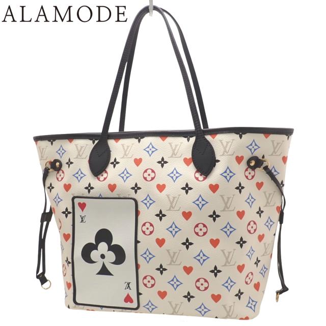 LOUIS VUITTON(ルイ・ヴィトン) ゲーム・オン モノグラム ネヴァーフルMM トートバッグ ハンドバッグ ショルダー 肩掛け トランプ柄 ゲーム・オン キャンバス ホワイト白 マルチカラー ゴールド金具 M57462 レディース 40802168134【中古】【アラモード】