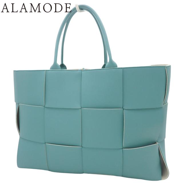 BOTTEGA VENETA(ボッテガ・ヴェネタ) マキシイントレチャート ラージ アルコ トートバッグ トートバッグ ビジネスバッグ ショッピングバッグ ラムスキン ライトブルー水色 マットシルバー金具 メンズ 40802168208【中古】【アラモード】