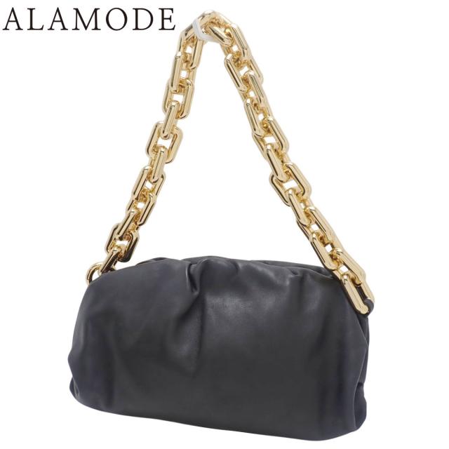 BOTTEGA VENETA(ボッテガ・ヴェネタ) チェーン ポーチ ショルダーバッグ 肩掛け ワンショルダー レザー ブラック黒 ゴールド金具 620230 レディース 40802168566【中古】【アラモード】