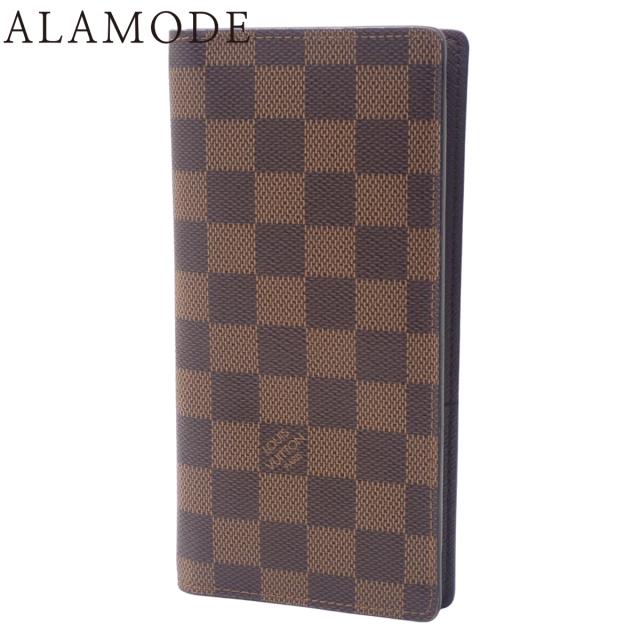 LOUIS VUITTON(ルイ・ヴィトン) ダミエ・エベヌ ポルトフォイユ・ブラザ ロングウォレット 二つ折り 2つ折り 長財布 小物 ダミエキャンバス ブラウン茶 ゴールド金具 N60017 メンズ 40802160961【中古】【アラモード】