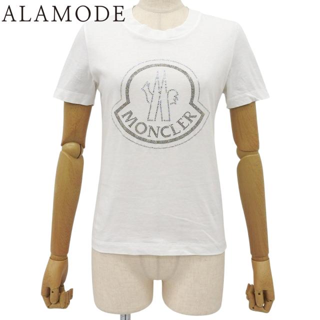 MONCLER(モンクレール) MAGLIA GIROCOLLO Tシャツ Tシャツ 2021年 アパレル ファッション 衣類 クルーネック ラインスト—ン 半袖 XS コットン ホワイト白 H20938C00016 829FB レディース 40802165268【中古】【アラモード】