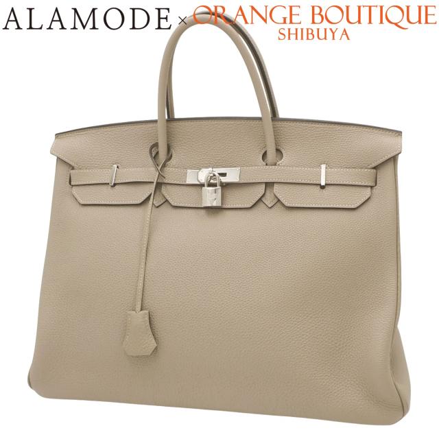 HERMES(エルメス) バーキン40 トゥルティールグレー グレージュ トゴ パラジウム金具 シルバー金具 □M刻印 ハンドバッグ トートバッグ ボストンバッグ レディース 40803003060【中古】【アラモード】