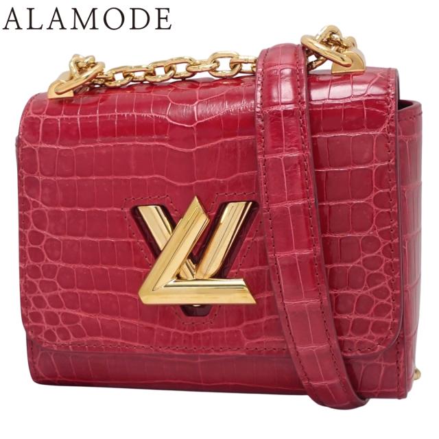 LOUIS VUITTON(ルイ・ヴィトン) ツイスト MINI ミニ ショルダーバッグ チェーンショルダー 斜め掛け 肩掛け クロコダイル レッド赤 ゴールド金具 レディース 40802146594【中古】【アラモード】