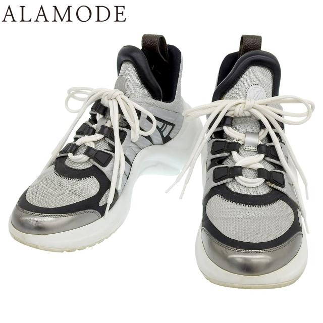 LOUIS VUITTON(ルイ・ヴィトン) モノグラム LV アークライト スニーカー アパレル ファッション 靴 くつ シューズ 厚底 39 モノグラムキャンバス ファブリック シルバー銀 ホワイト白 ブラック黒 レディース 40802164235【中古】【アラモード】