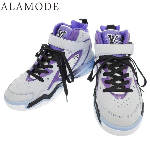 LOUIS VUITTON(ルイ・ヴィトン) LVトレイナー2・ライン スニーカー アパレル ファッション 靴 くつ シューズ 7 スウェード/スエード ライトブルー水色 パープル紫 メンズ 40802165310【中古】【アラモード】