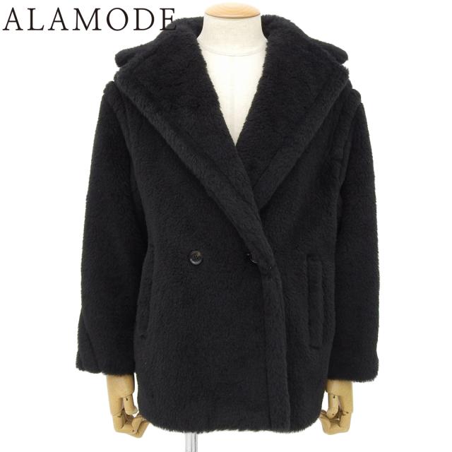 MAX MARA(マックスマーラ) FUXIA ショート テディコート コート アパレル ファッション S ウール アルパカ ブラック黒 レディース 40802166167【中古】【アラモード】