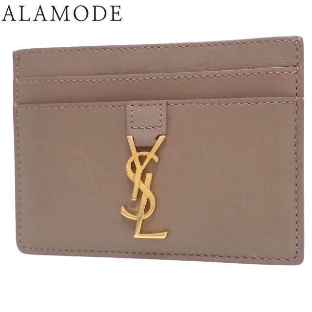 SAINT LAURENT PARIS(サンローランパリ) カサンドラ カードケース カードケース/パスケース YSLロゴ 名刺入れ 定期入れ 小物 レザー ベージュ ゴールド金具 423480 レディース 40802170822【中古】【アラモード】