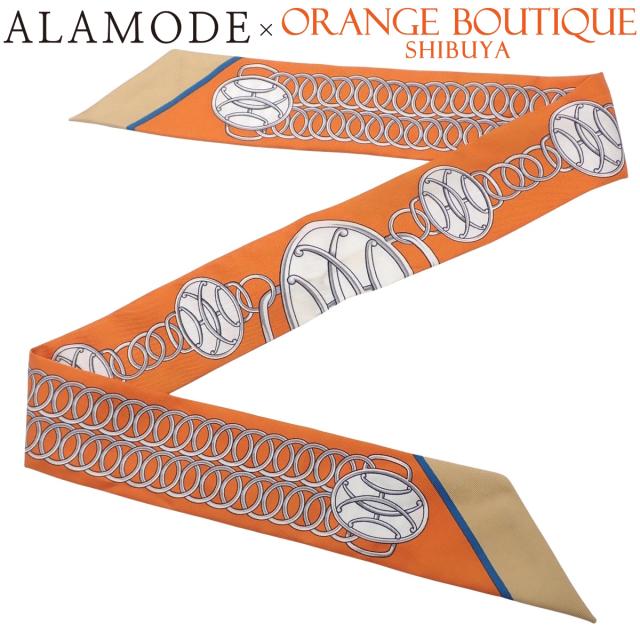 HERMES(エルメス) Lift Profile リフト プロフィール ツイリー ポテロン ベージュ グリス オレンジ ホワイト白 シルク スカーフ アパレル ファッション小物 バッグ小物 レディース 40802171457【中古】【アラモード】