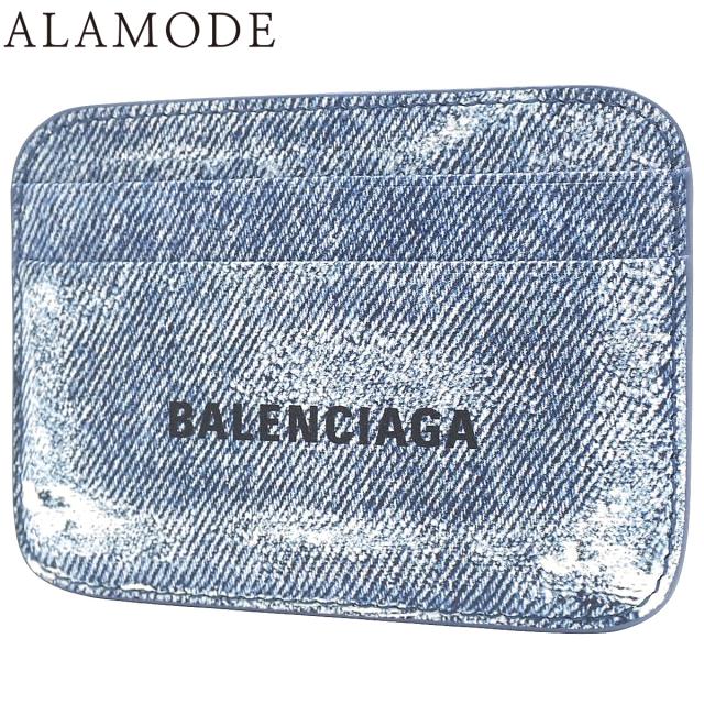 BALENCIAGA(バレンシアガ) デニムプリント カードケース カードケース/パスケース 名刺入れ 定期入れ 小物 ダメージ加工 レザー ブルー青 593812 ユニセックス 40802168885【中古】【アラモード】
