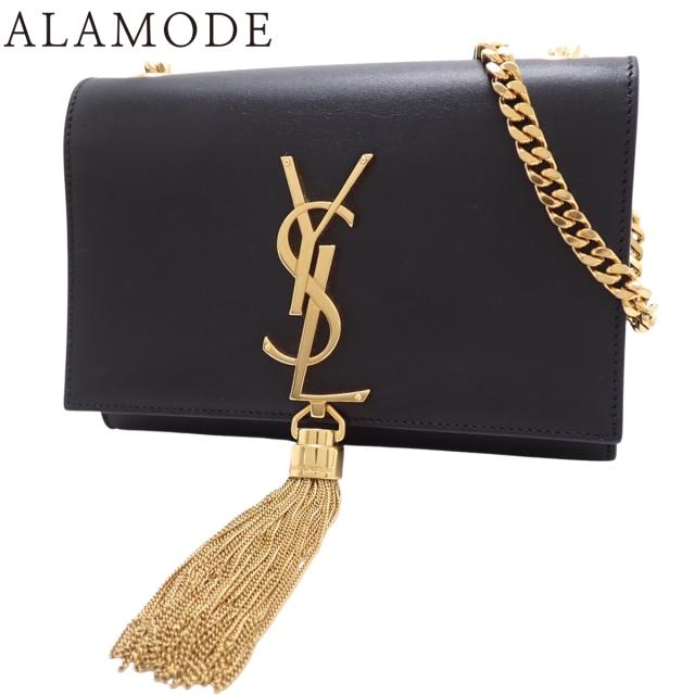 SAINT LAURENT PARIS(サンローランパリ) ケイト スモールチェーンショルダーバッグ ショルダーバッグ 肩掛け YSL フリンジ レザー ブラック黒 ゴールド金具 354120 レディース 40802168853【中古】【アラモード】