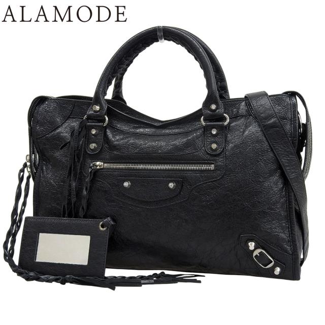 BALENCIAGA(バレンシアガ) クラシック シティ ハンドバッグ 2WAY ショルダー 肩掛け 斜め掛け レザー ブラック黒 シルバー金具 505550 レディース 40802168727【中古】【アラモード】