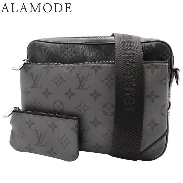 LOUIS VUITTON(ルイ・ヴィトン) モノグラム・エクリプス トリオ･メッセンジャー ショルダーバッグ 肩掛け 斜め掛け クロスボディ ポシェット モノグラムエクリプス ブラック黒 グレー ガンメタル金具 M69443 メンズ 40802168154【中古】【アラモード】