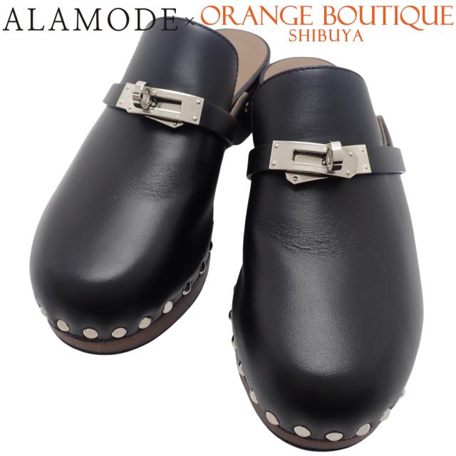 HERMES(エルメス) カルロッタ ブラック黒 レザー パラジウム金具 シルバー金具 サンダル/ミュール 靴 くつ シューズ ケリー金具 レディース 40802168446【アラモード】