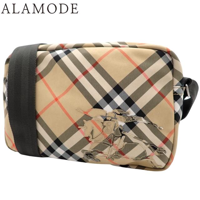 BURBERRY(バーバリー) クロスボディバッグ ショルダーバッグ 肩掛け 斜め掛け チェック ナイロン ベージュ シルバー金具 8091320 メンズ 40802170135【中古】【アラモード】