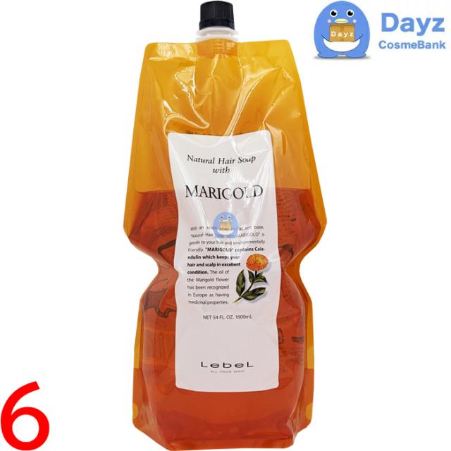 ルベル ナチュラルヘアソープ マリーゴールド 1600mL 詰め替え用　6点セット　｜　ヘアシャンプー / 酸性石鹸系 【MTS】
