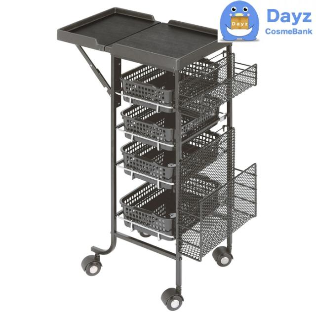 C-196 カウンターワゴン　ブラック　キャスター付き　｜　サロンワゴン　｜　メーカー直送品 納期要確認 / キャンセル・返品不可商品　｜　RB