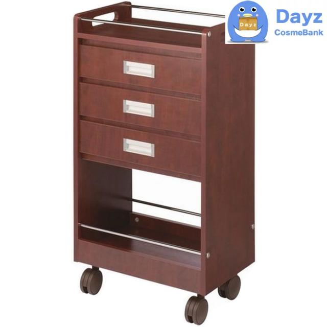 C-342 ワームス 引き出しワゴン　ローズウッド　キャスター付き　｜　サロンボックスワゴン　｜　メーカー直送品 納期要確認 / キャンセル・返品不可商品　｜　RB