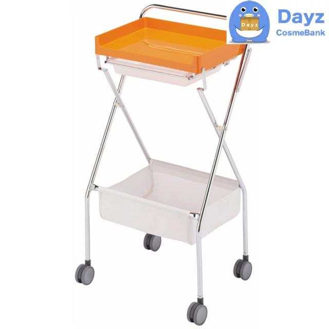 C-95 折りたたみワゴン　オレンジ　キャスター付き　｜　サロンワゴン　｜　メーカー直送品 納期要確認 / キャンセル・返品不可商品　｜　RB
