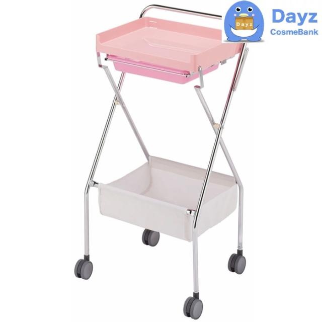C-95 折りたたみワゴン　ピンク　キャスター付き　｜　サロンワゴン　｜　メーカー直送品 納期要確認 / キャンセル・返品不可商品　｜　RB